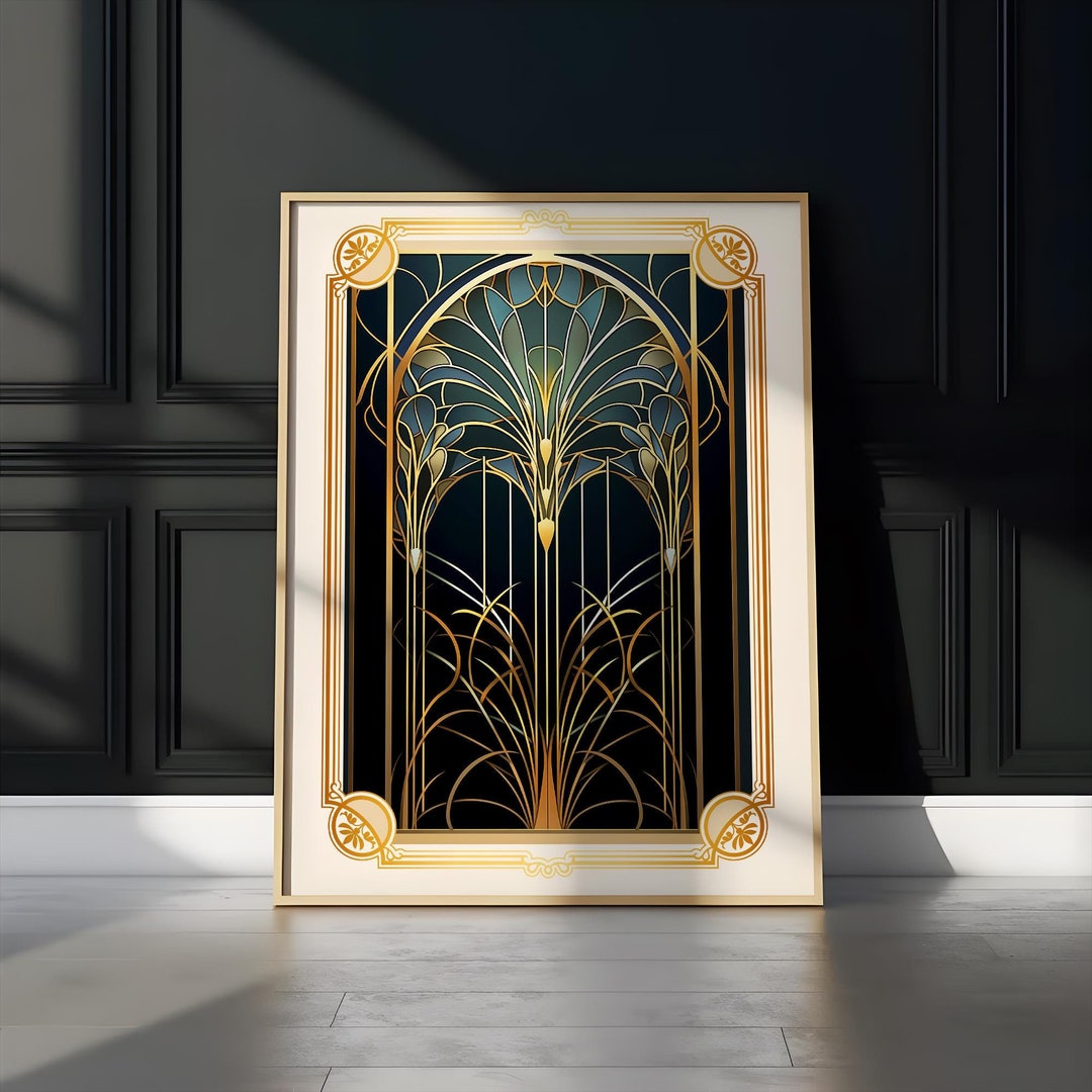 Art Deco Wall Art Trendy Print Vintage Style Poster Print Floral Art ...