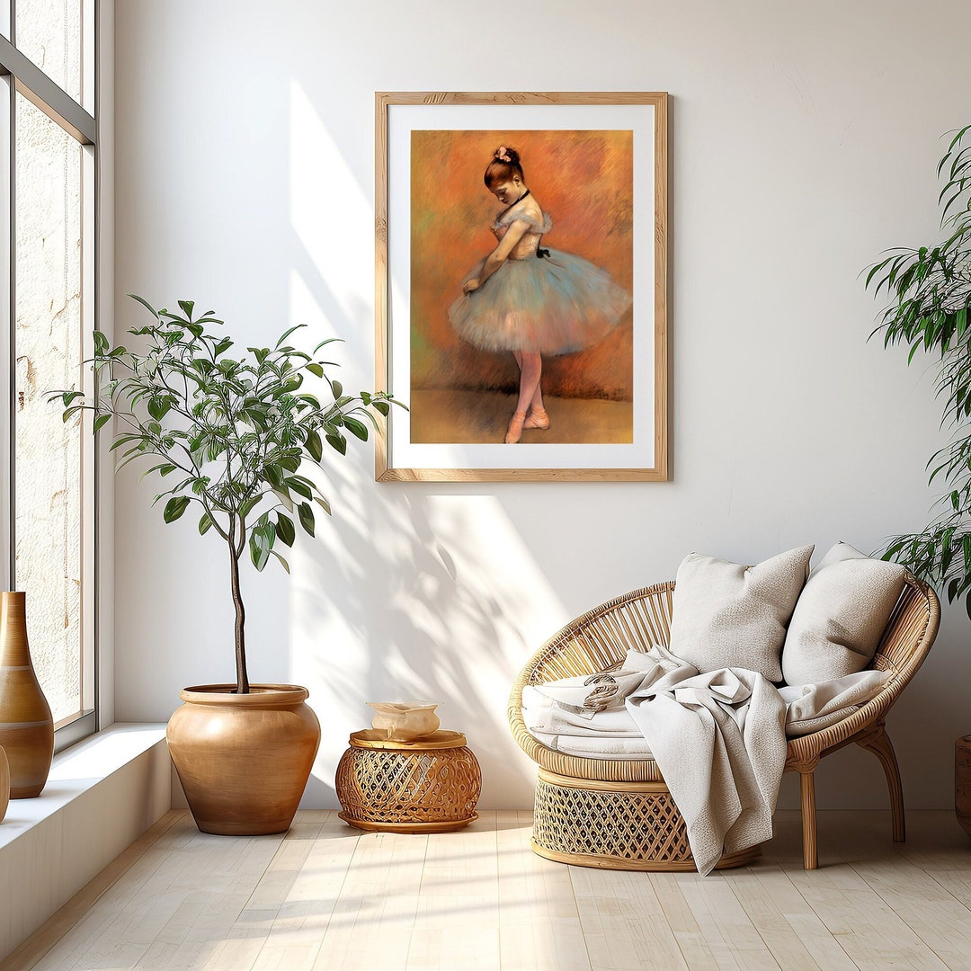Edgar Degas Style Dance Class, Impressionist Ballerina Portrait ...