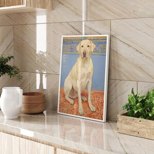 White Labrador Wall Art Print, Dog Painting, Labrador Portrait, Animal ...