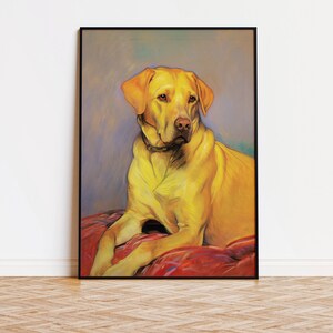Yellow Labrador Wall Art Print, Dog Painting, Labrador Portrait, Animal ...
