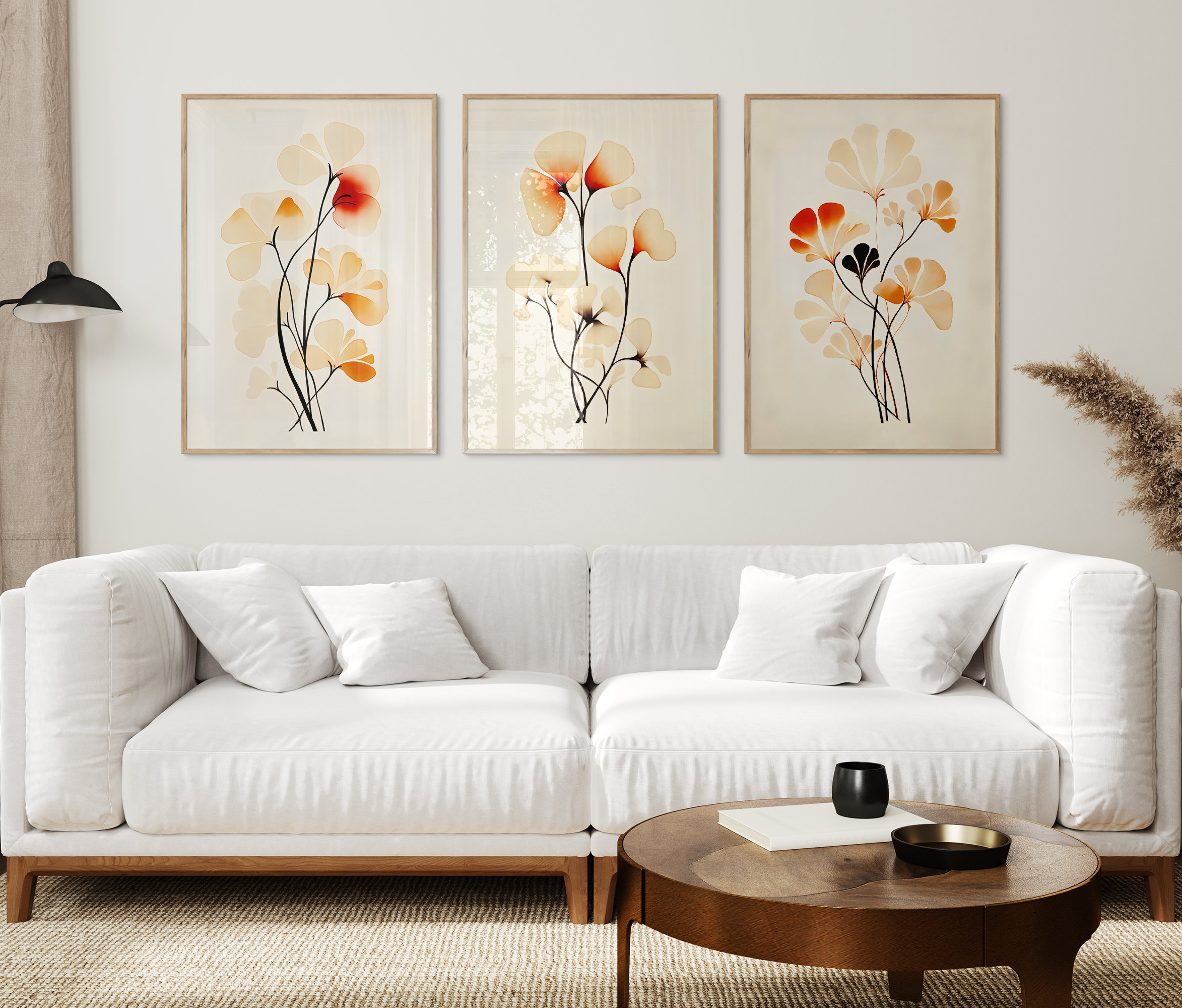 Minimalist Gallery Wall Set of 3, Floral Print, Flower Wall Art ...