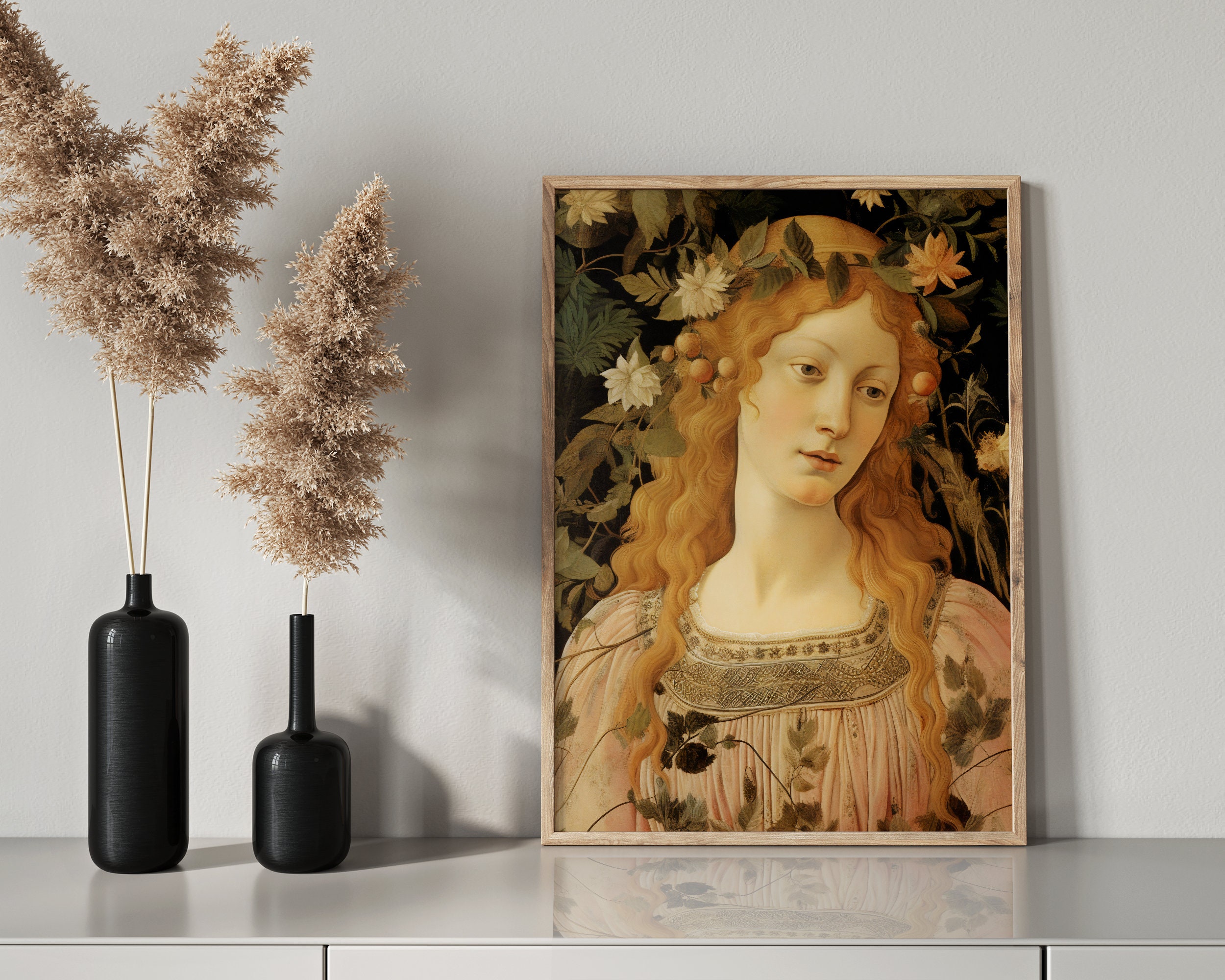 Sandro Botticelli Printable Wall Art, AI Art Poster, Antique Portrait ...