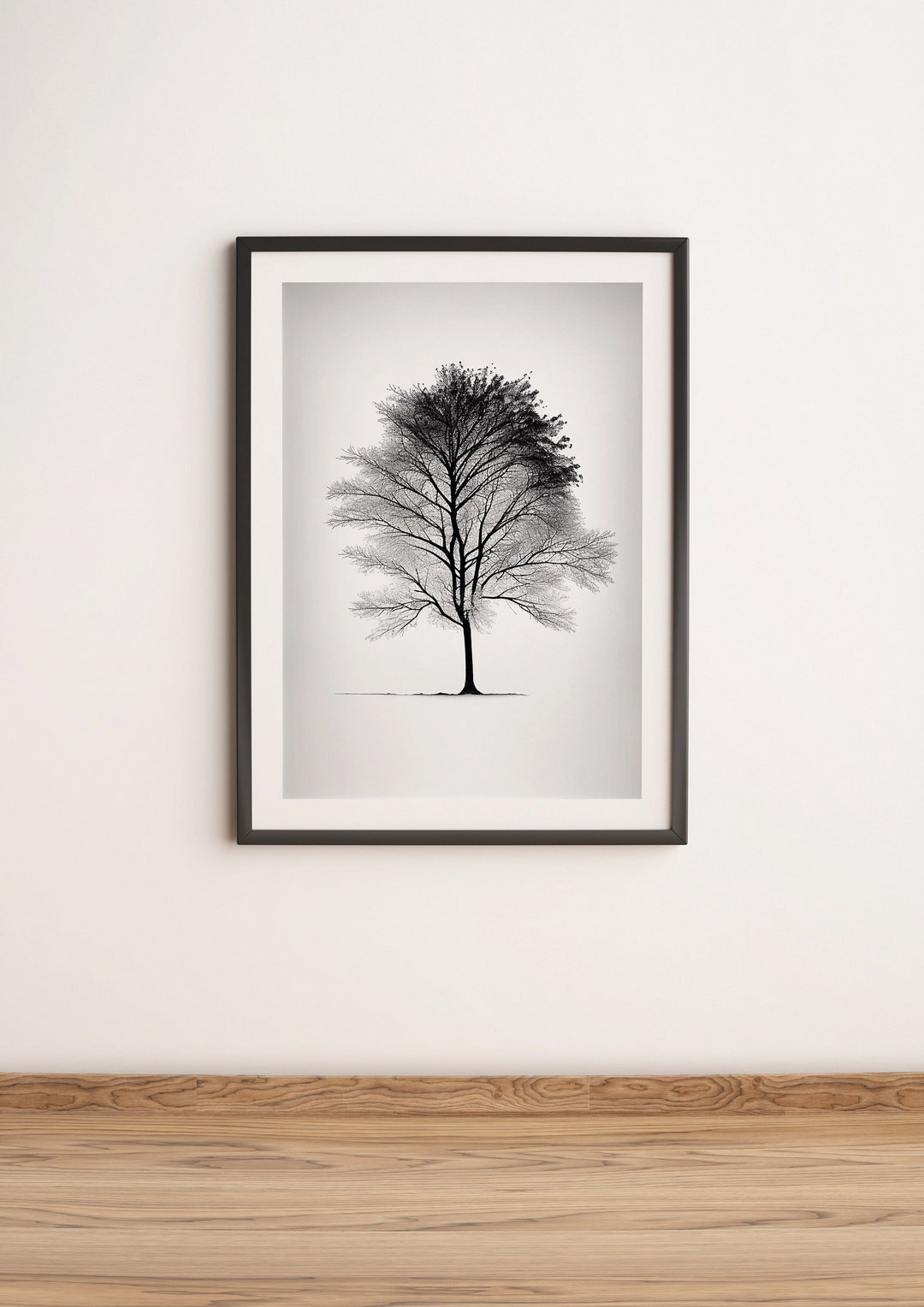 PRINTABLE Minimalist Elm Tree Poster - Black and White Art - Etsy