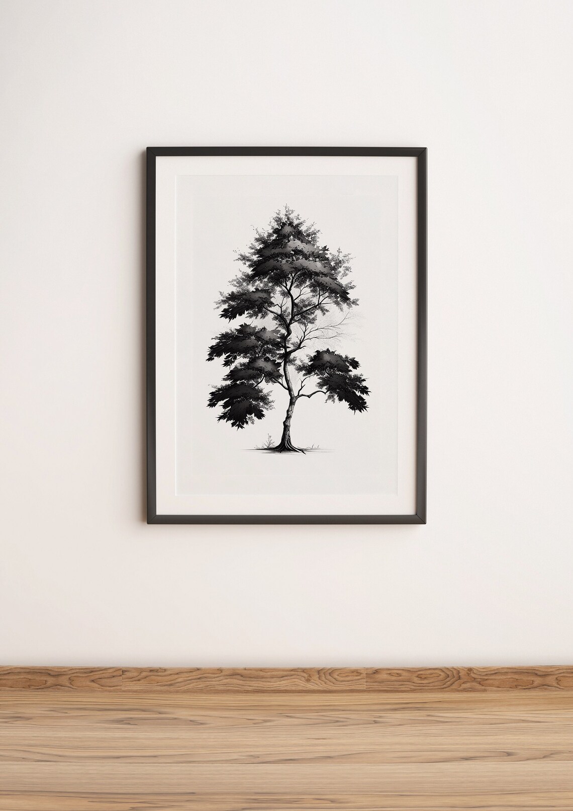 PRINTABLE Minimalist Maple Tree Poster - Black and White Art - Etsy