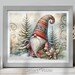 Winter Gnome Watercolor Art Print Whimsical Winter Holiday - Etsy Canada