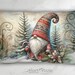 Winter Gnome Watercolor Art Print Whimsical Winter Holiday - Etsy Canada