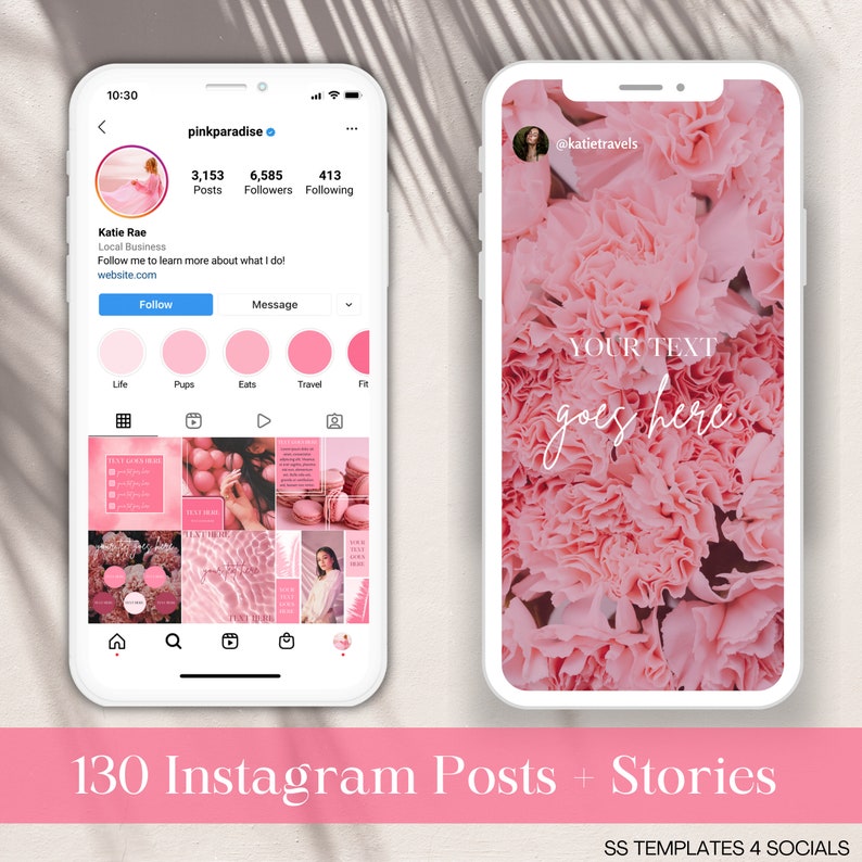 Instagram Templates Pink | Pink Instagram Post | Pink Instagram Feed ...