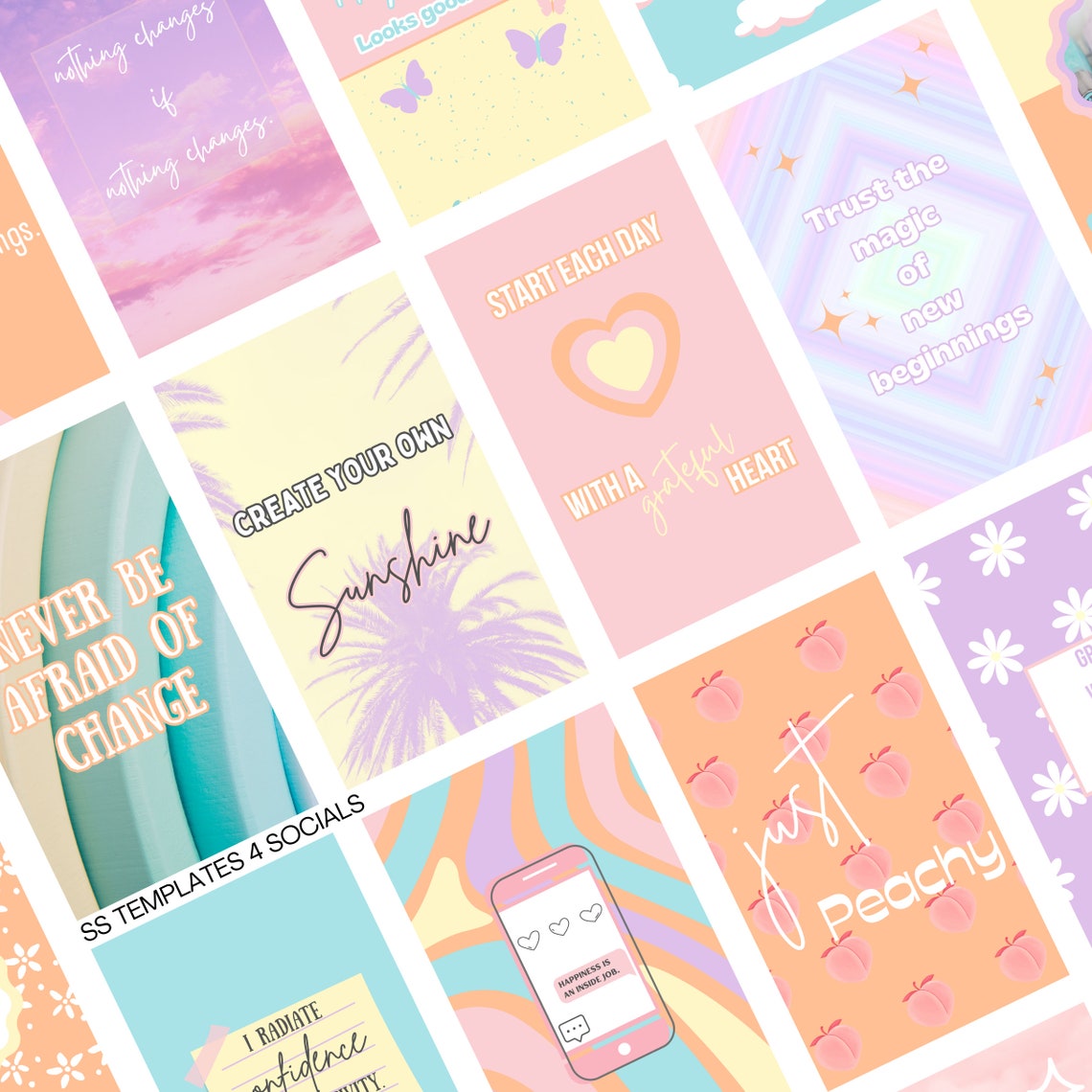 70 Instagram Templates Rainbow Pastel Instagram Post - Etsy