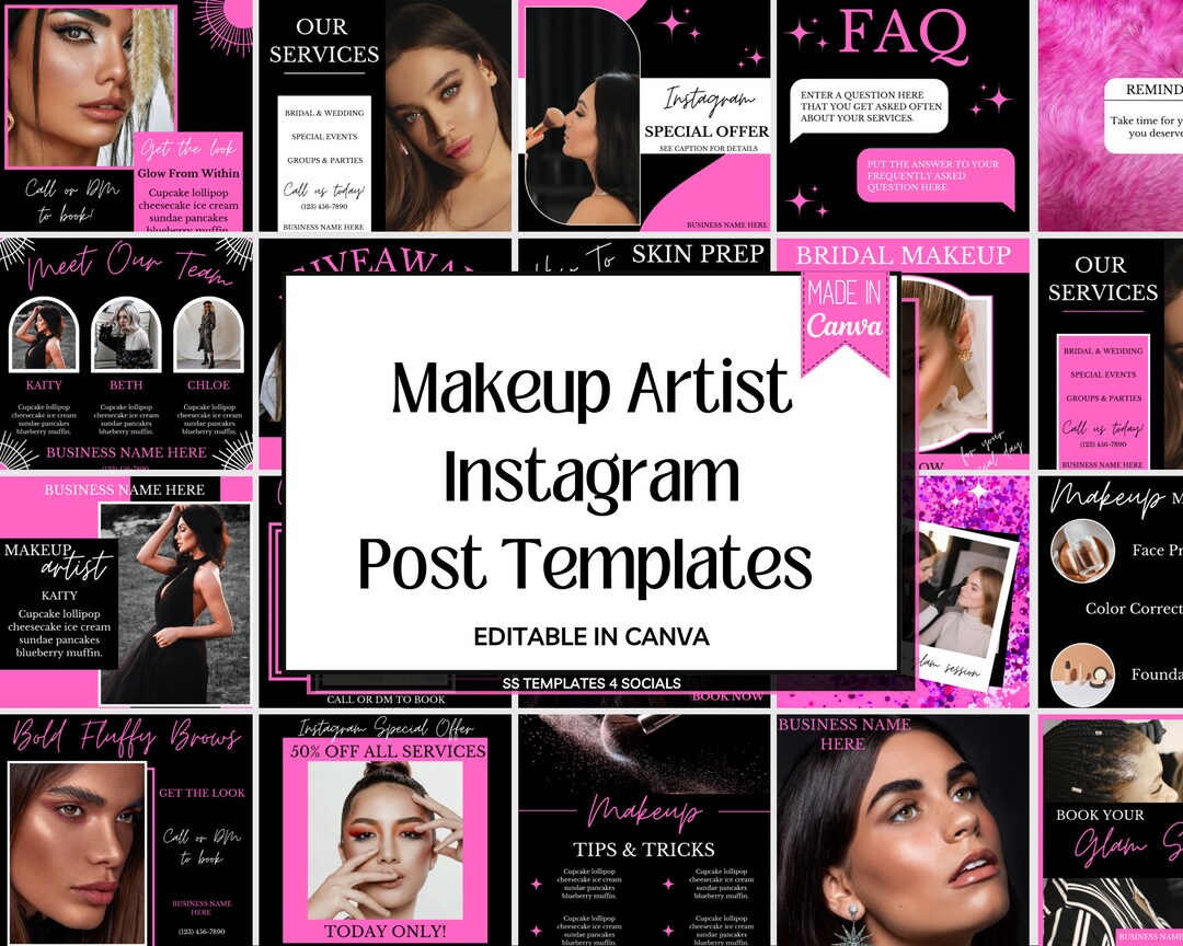 Makeup Artist Instagram Post Templates | Beauty Skincare Template ...