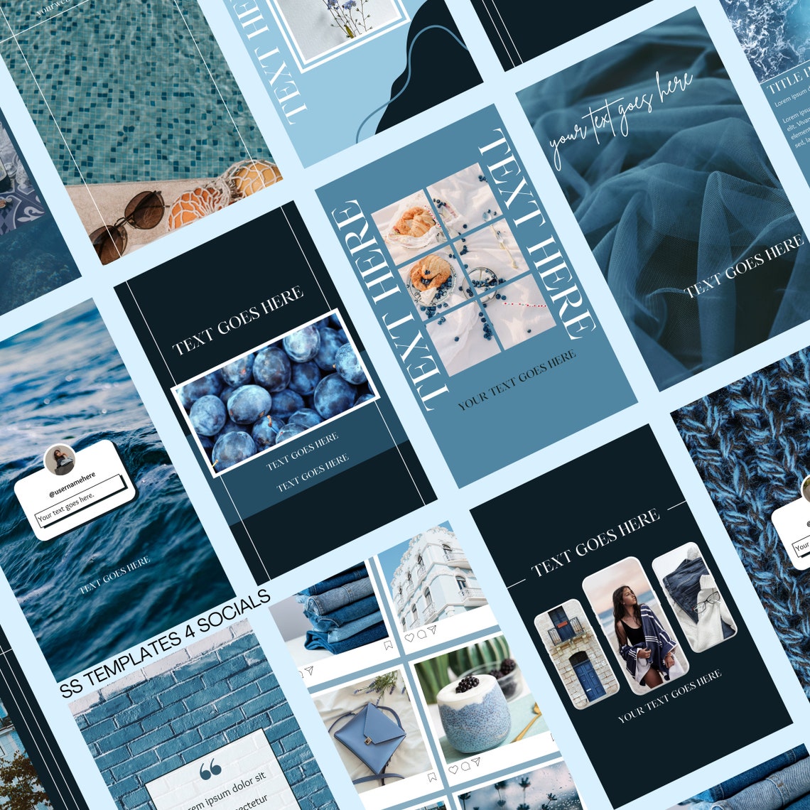 Instagram Templates Blue Tropical Blue Instagram Post Blue - Etsy