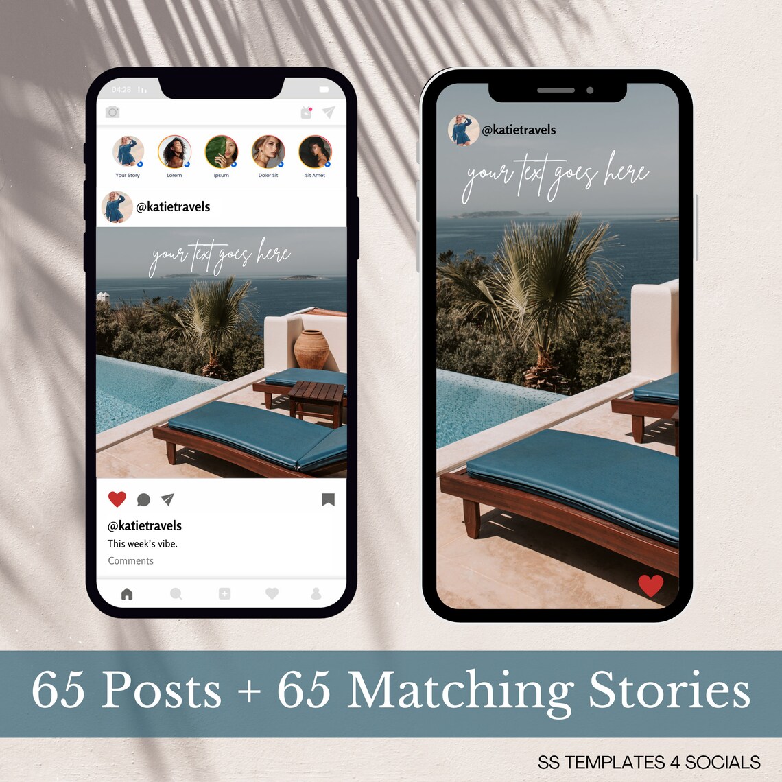 Instagram Templates Blue Tropical Blue Instagram Post Blue - Etsy