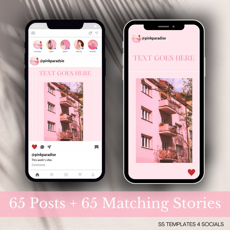 Instagram Templates Pink | Pink Instagram Post | Pink Instagram Feed ...
