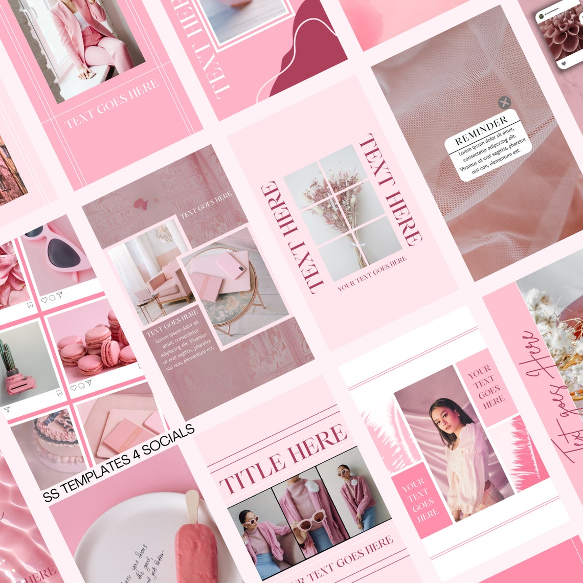 Instagram Templates Pink | Pink Instagram Post | Pink Instagram Feed ...