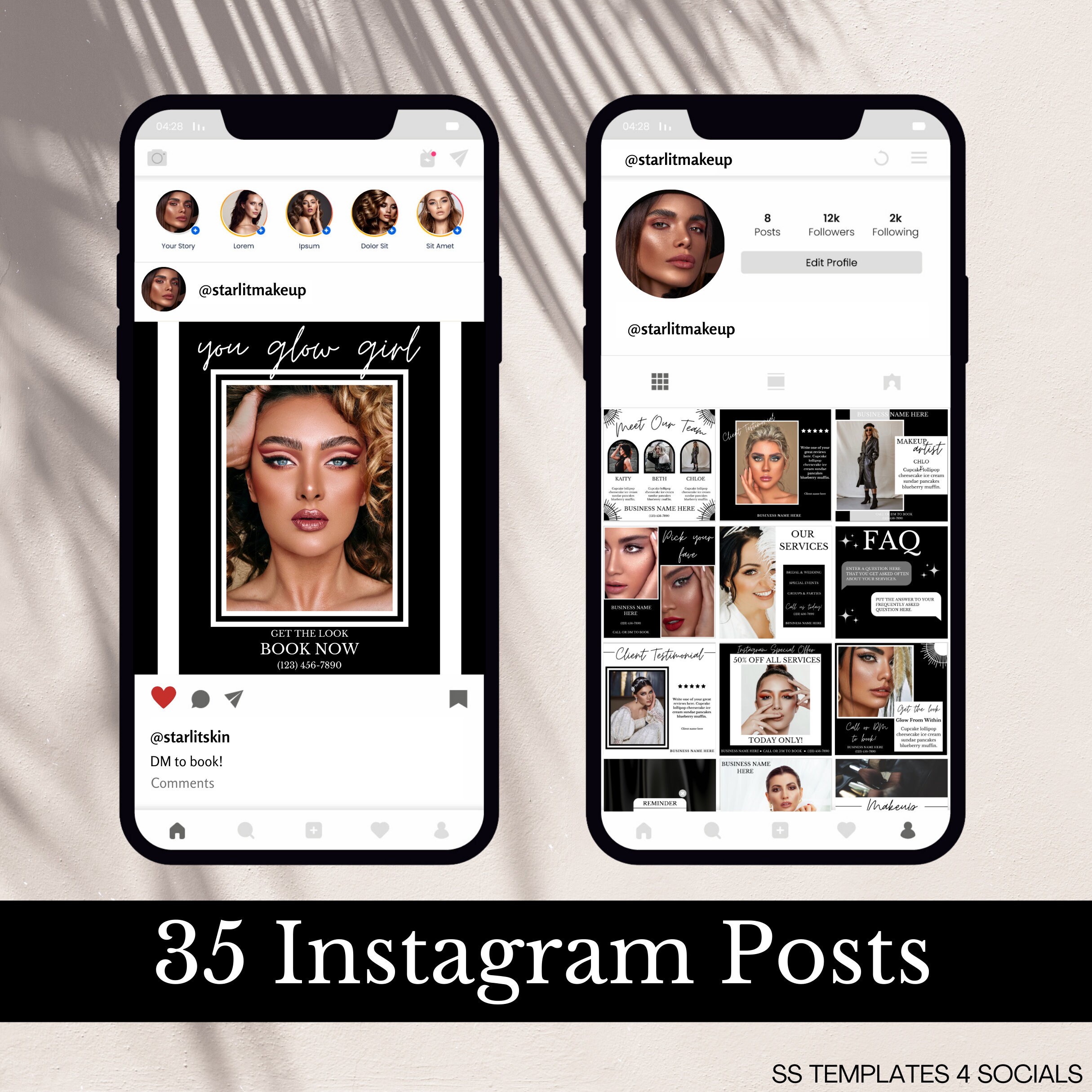 Makeup Artist Instagram Post Templates | Beauty Skincare Template ...