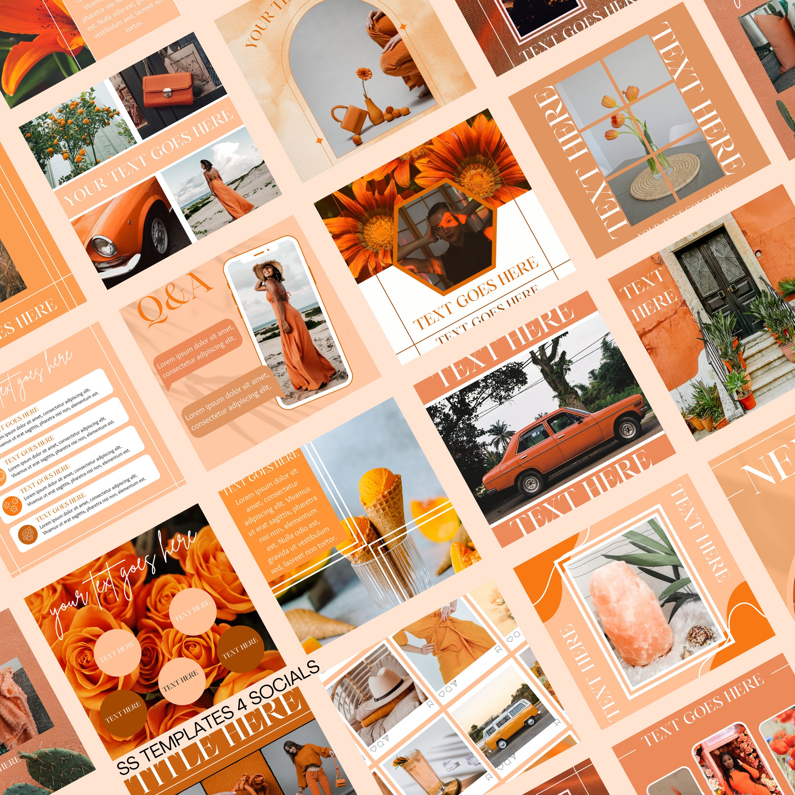 Instagram Templates Orange | Orange Instagram Post | Orange Instagram ...