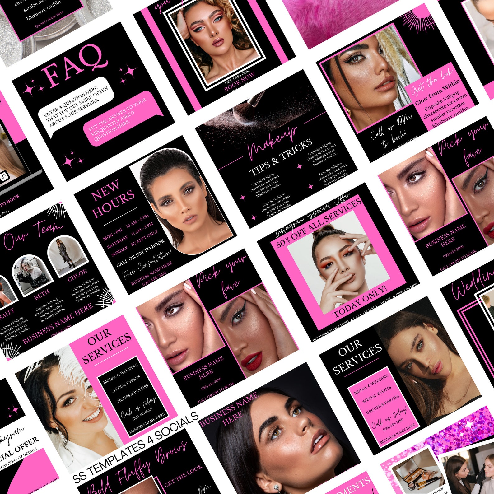 Makeup Artist Instagram Post Templates | Beauty Skincare Template ...