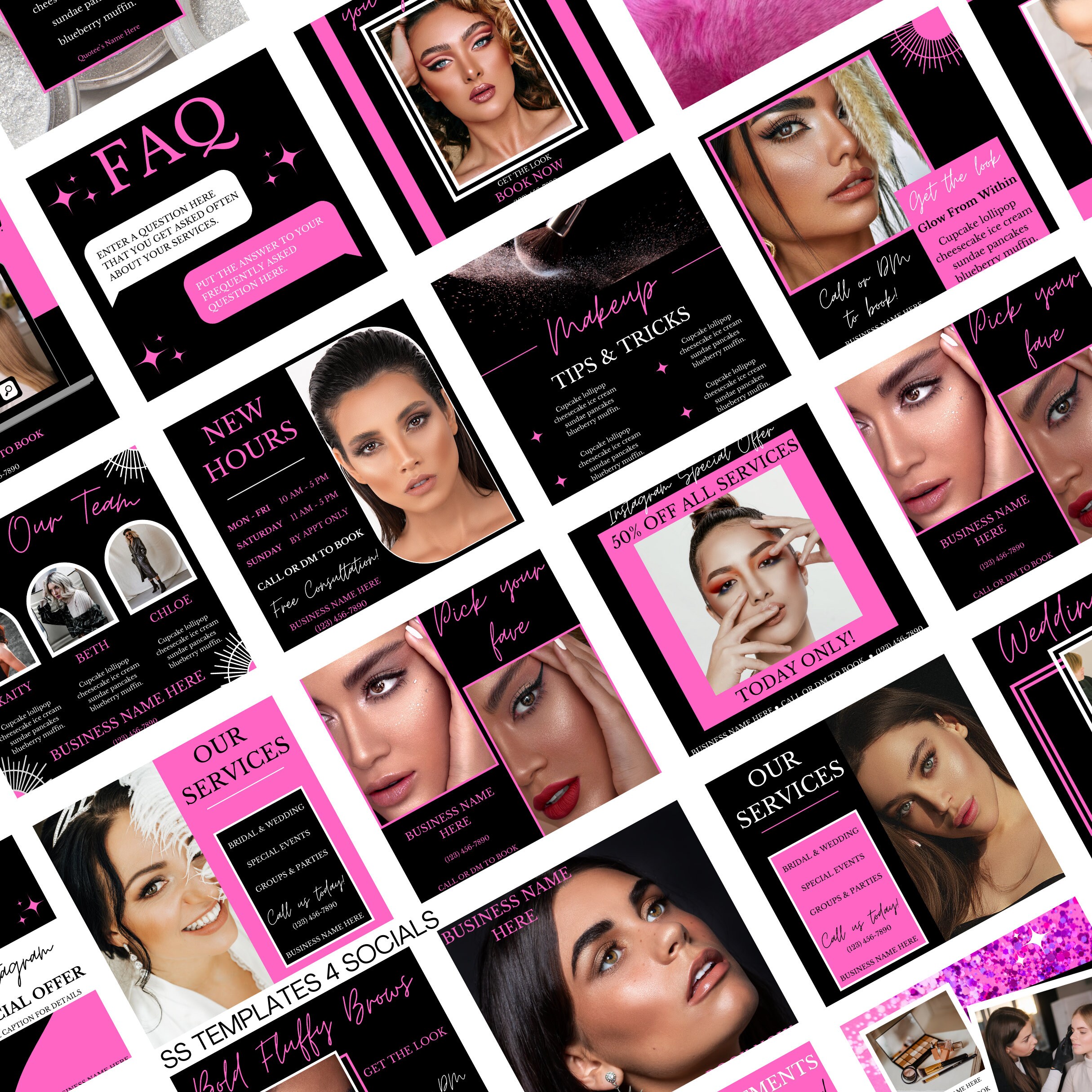 Makeup Artist Instagram Post Templates | Beauty Skincare Template ...