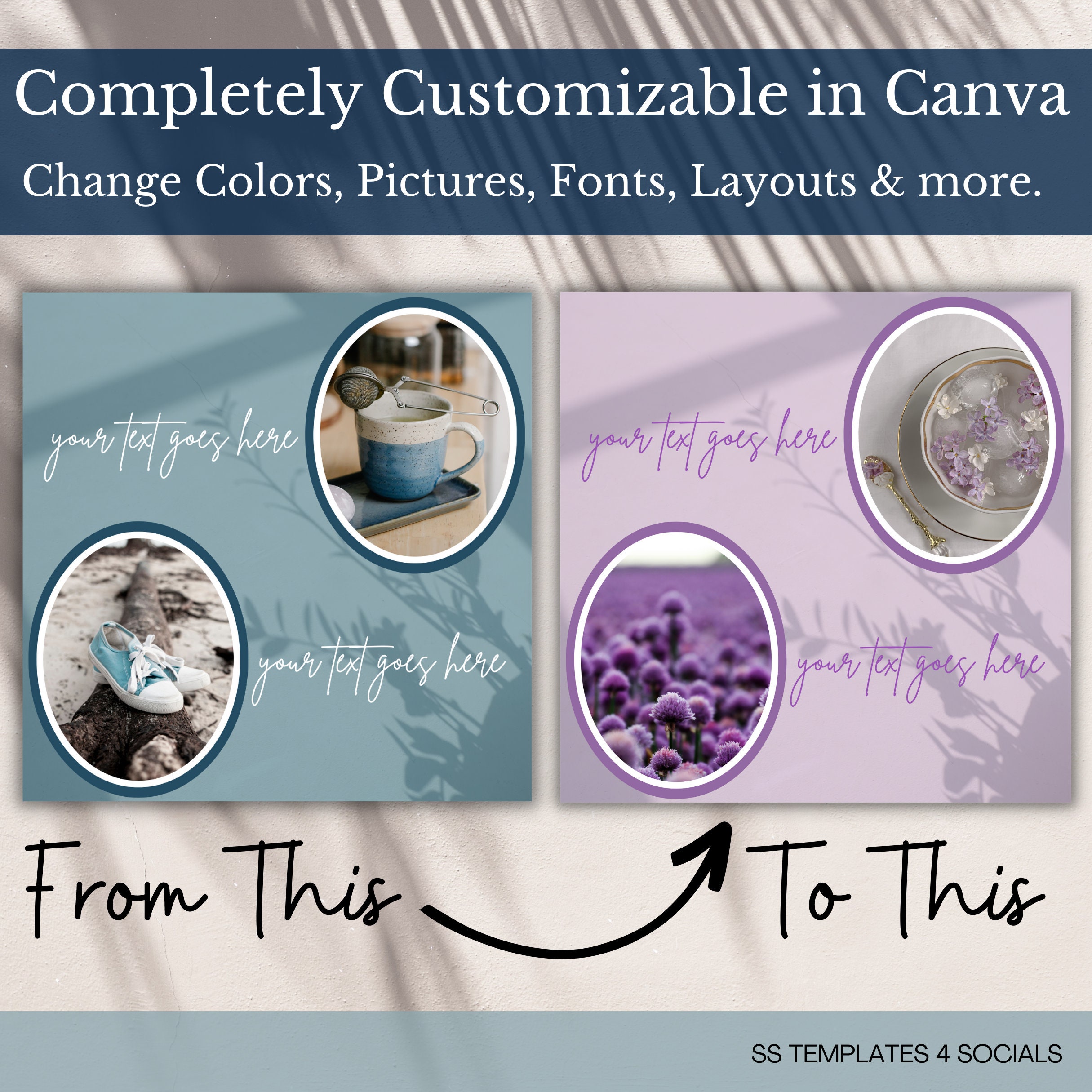 Instagram Templates Blue Tropical Blue Instagram Post Blue - Etsy