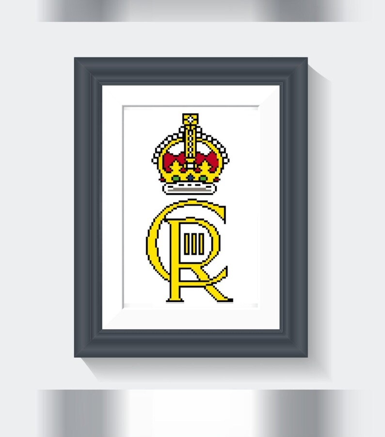 King Charles Coronation Cross Stitch Pattern. Digital PDF - Etsy