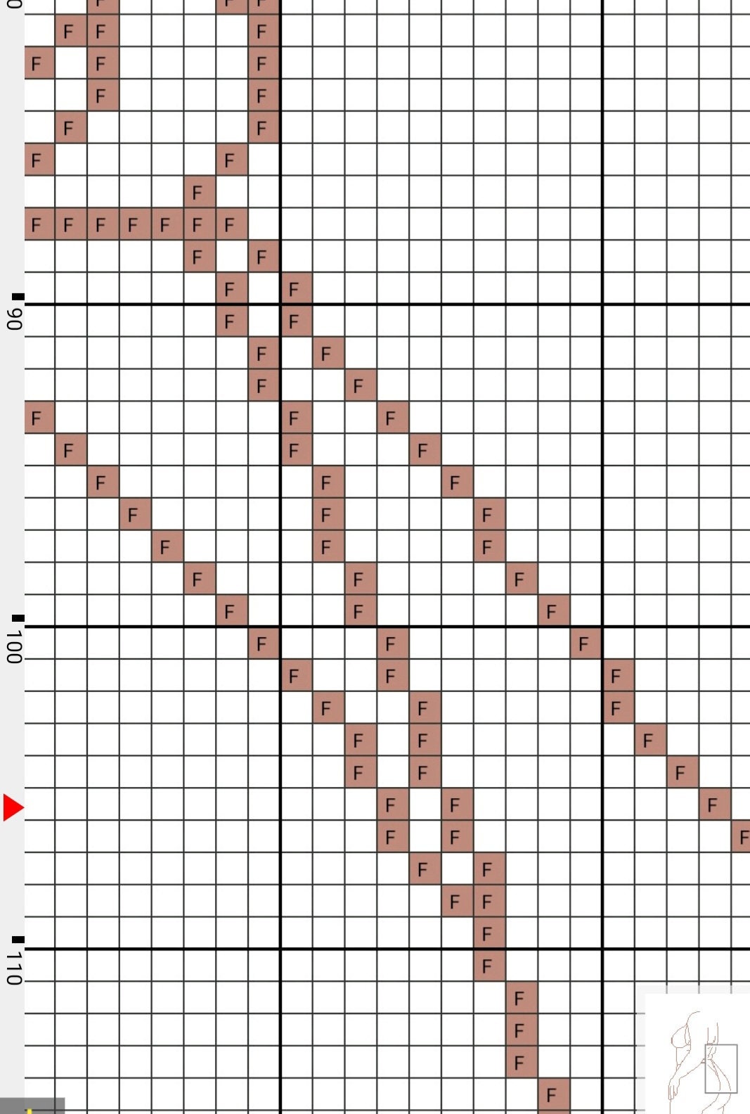 Woman Outline Cross Stitch Pattern. Digital PDF Download. Female Bum ...