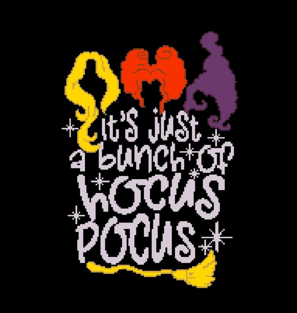 Hocus Pocus Cross Stitch Pattern, Digital PDF. Cross Stitch Witch ...