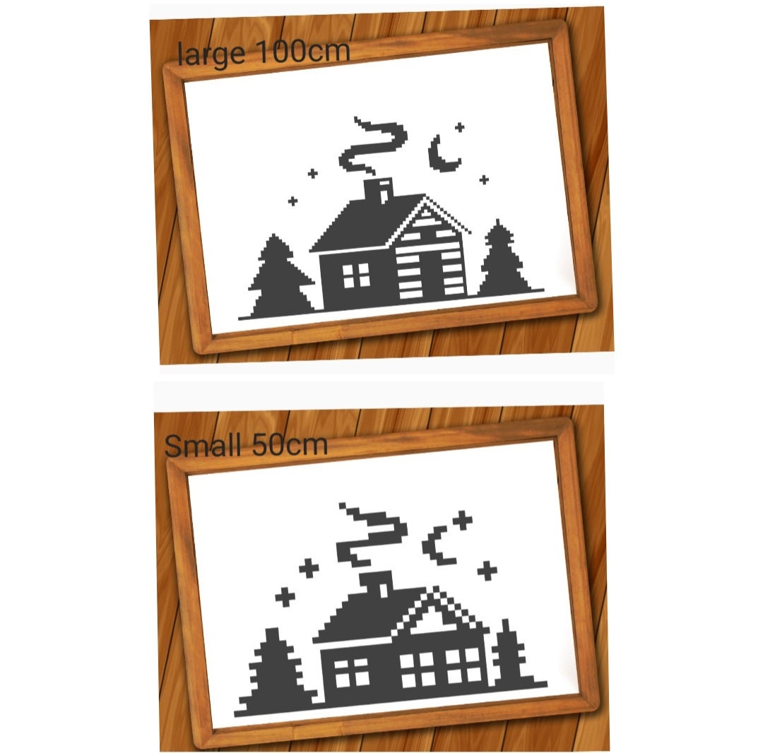 Log Cabin Cross Stitch Pattern PDF - Etsy