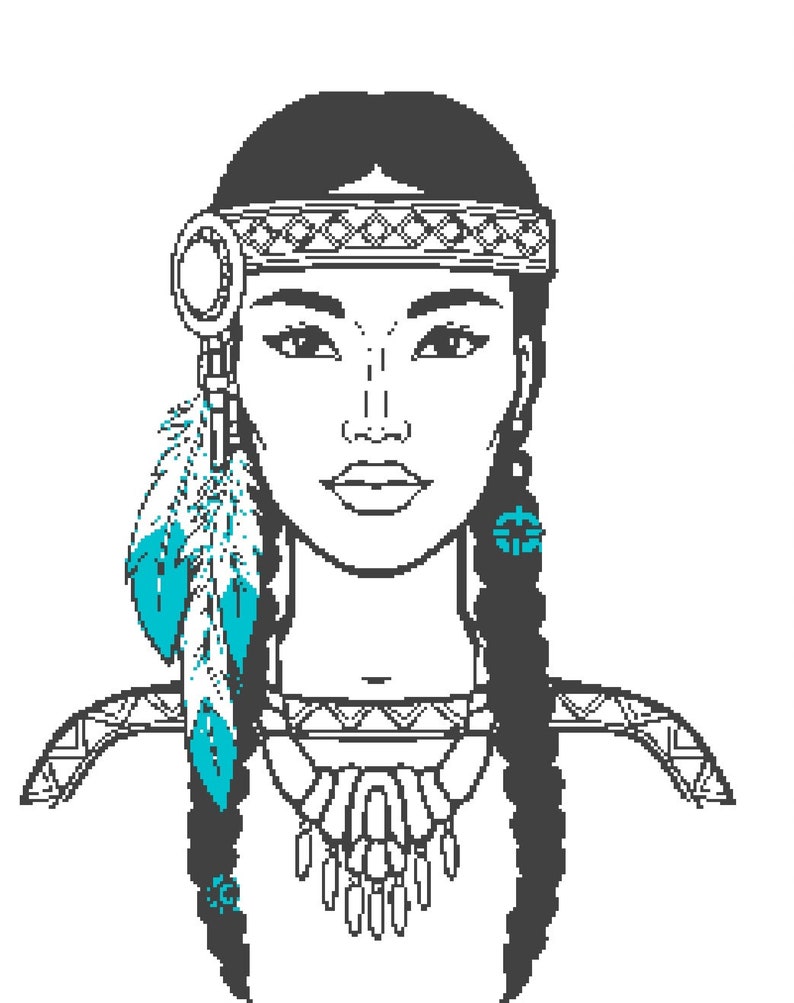 Native Indian Cross Stitch Pattern PDF - Etsy