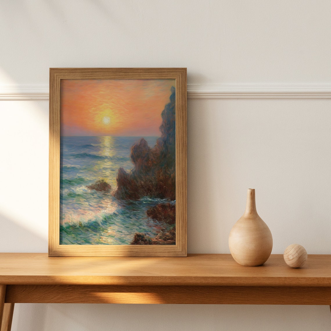 Sunrise Painting Vintage House Gift Wall Art Decor CANVAS Beach Sunrise ...