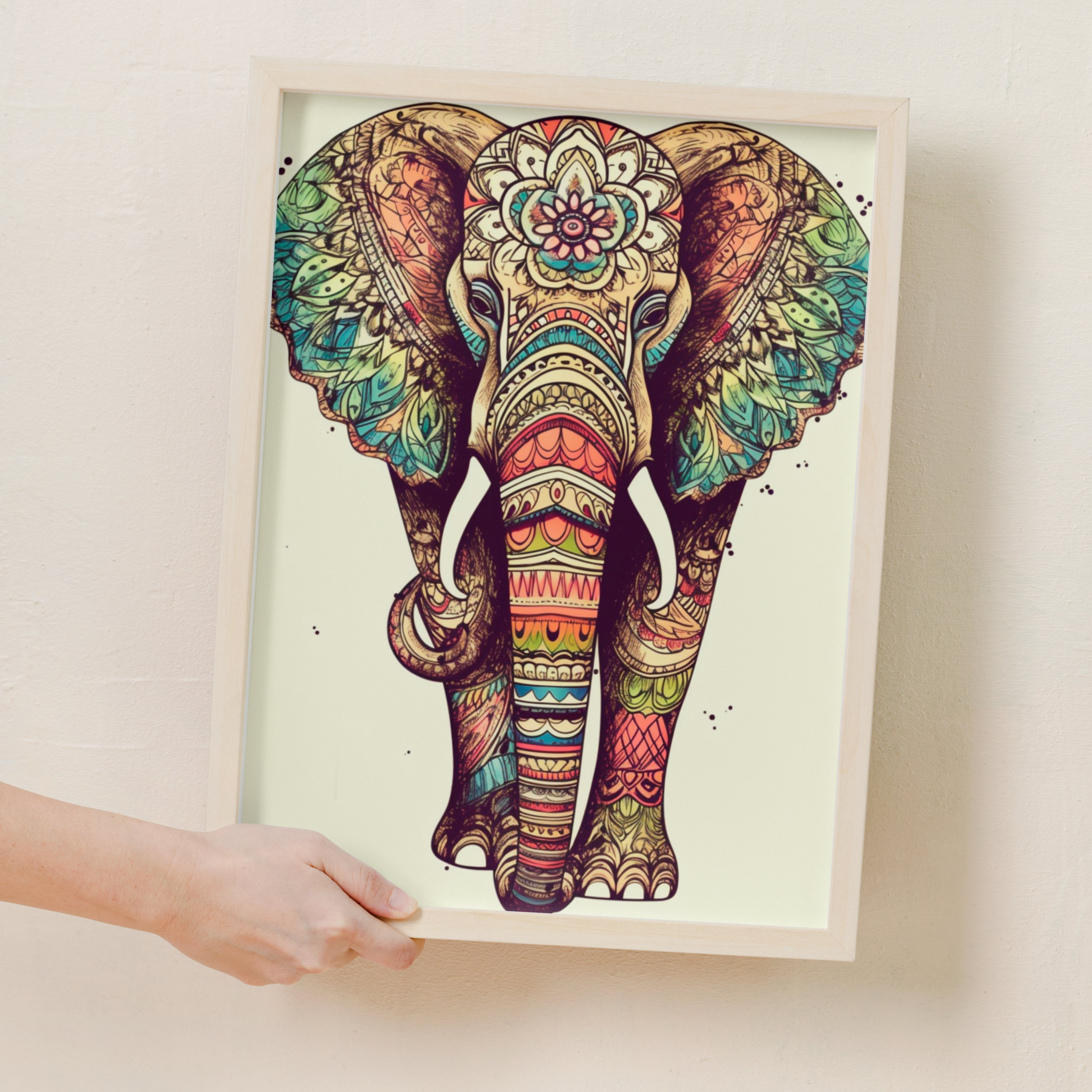 Mandala Elephant Painting Mandala Pattern House Gift Wall Art Decor ...