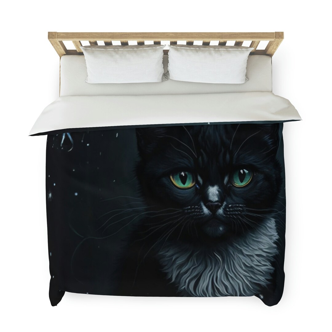 Gorgeous Black Cat Duvet Cover - Give Your Bedroom A Unique Cat Twist ...