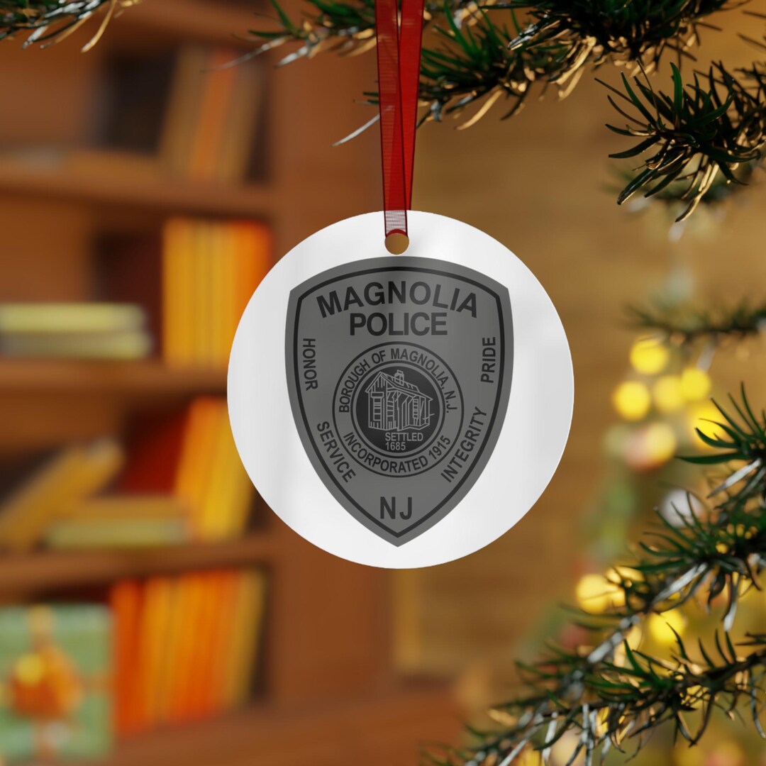 Magnolia Police, NJ - Metal Christmas Tree Ornament - Etsy