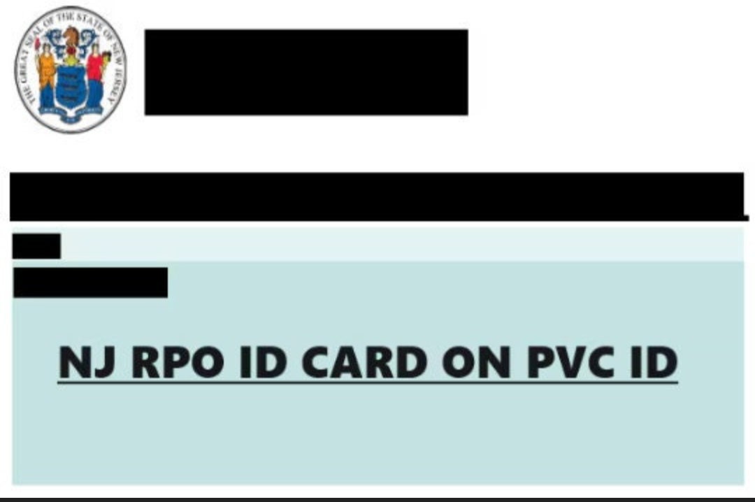 New Jersey RPO (retired Police Officer) Plastic Card - Double Sided ...