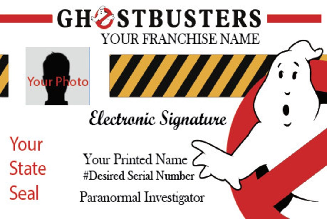 Custom Ghostbuster PVC ID Card - Etsy