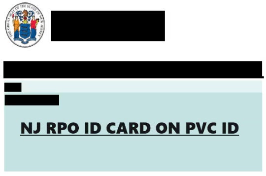 New Jersey RPO retired Police Officer Plastic Card Double Sided, Coated ...