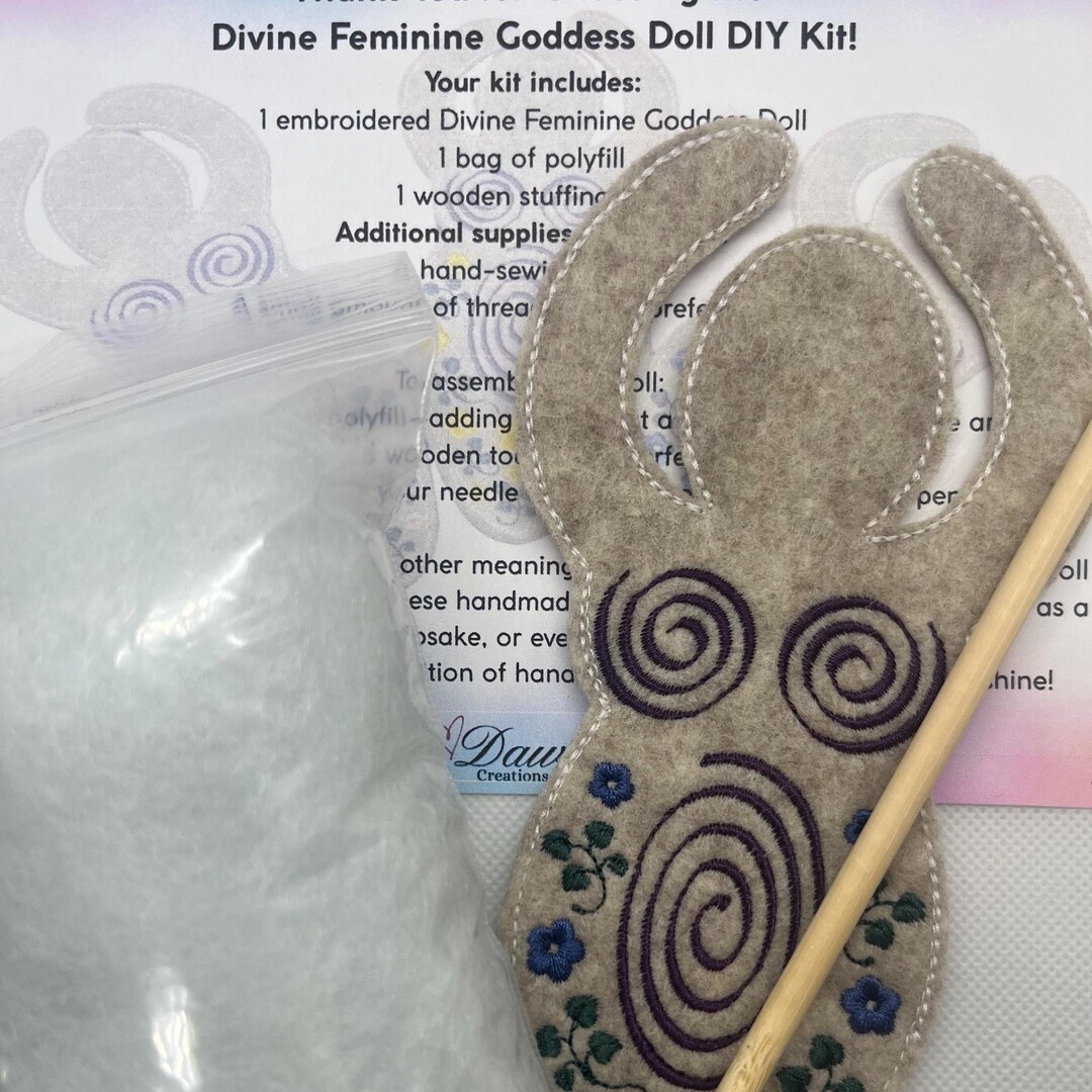 Goddess Doll DIY Kit: Embroidered Felt Divine Feminine Craft - Etsy