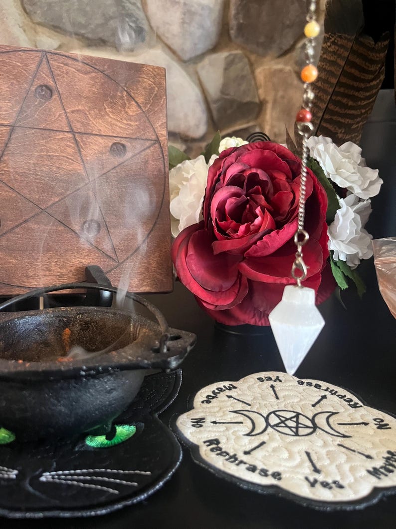 Triple Goddess Pendulum Divination Mat, Halloween Boo Basket Filler - Etsy