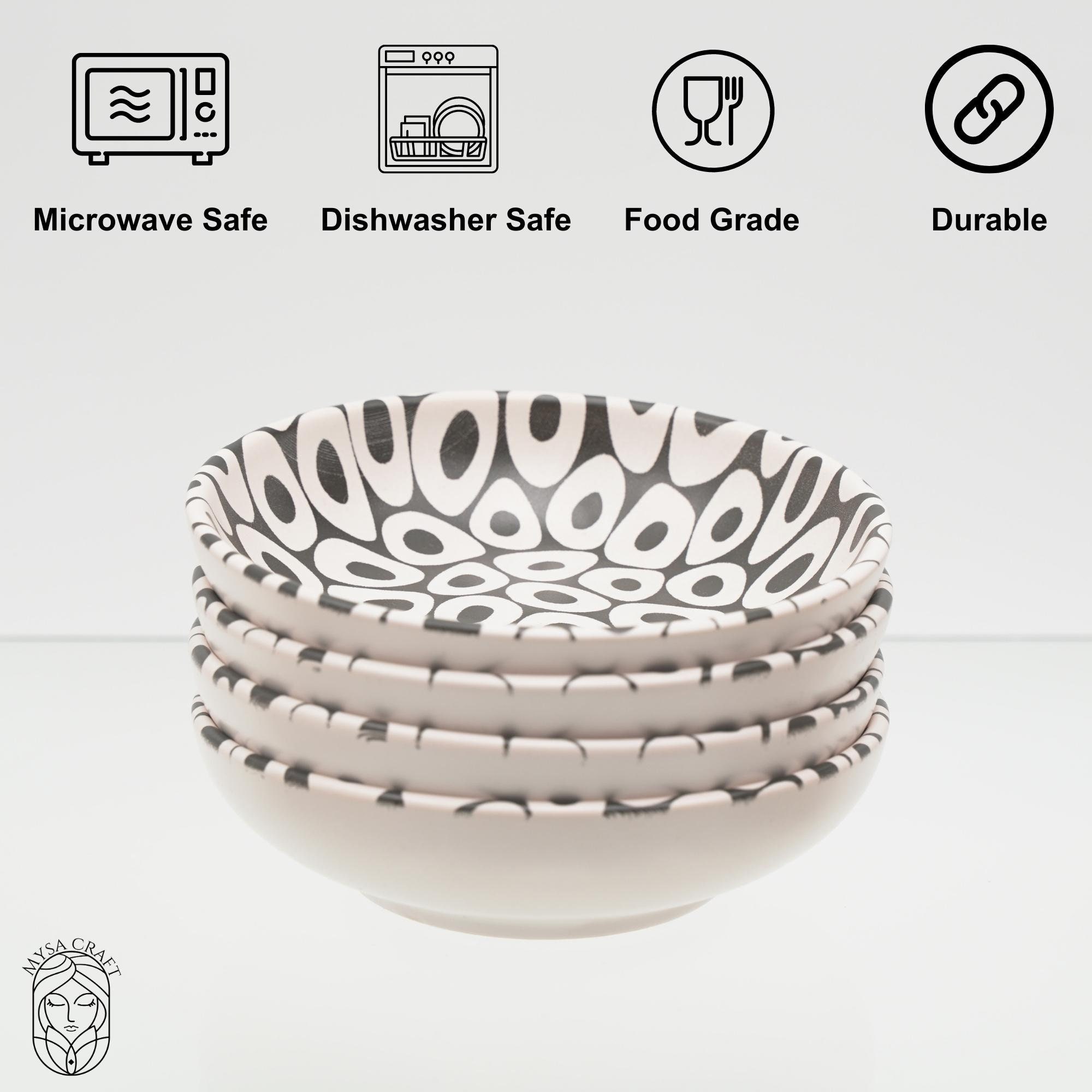 Ceramic Bowls Set of 4, Handmade Ceramic Bowl Set With Unique Design ...