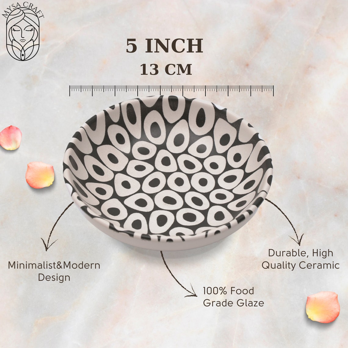 Ceramic Bowls Set of 4, Handmade Ceramic Bowl Set With Unique Design ...