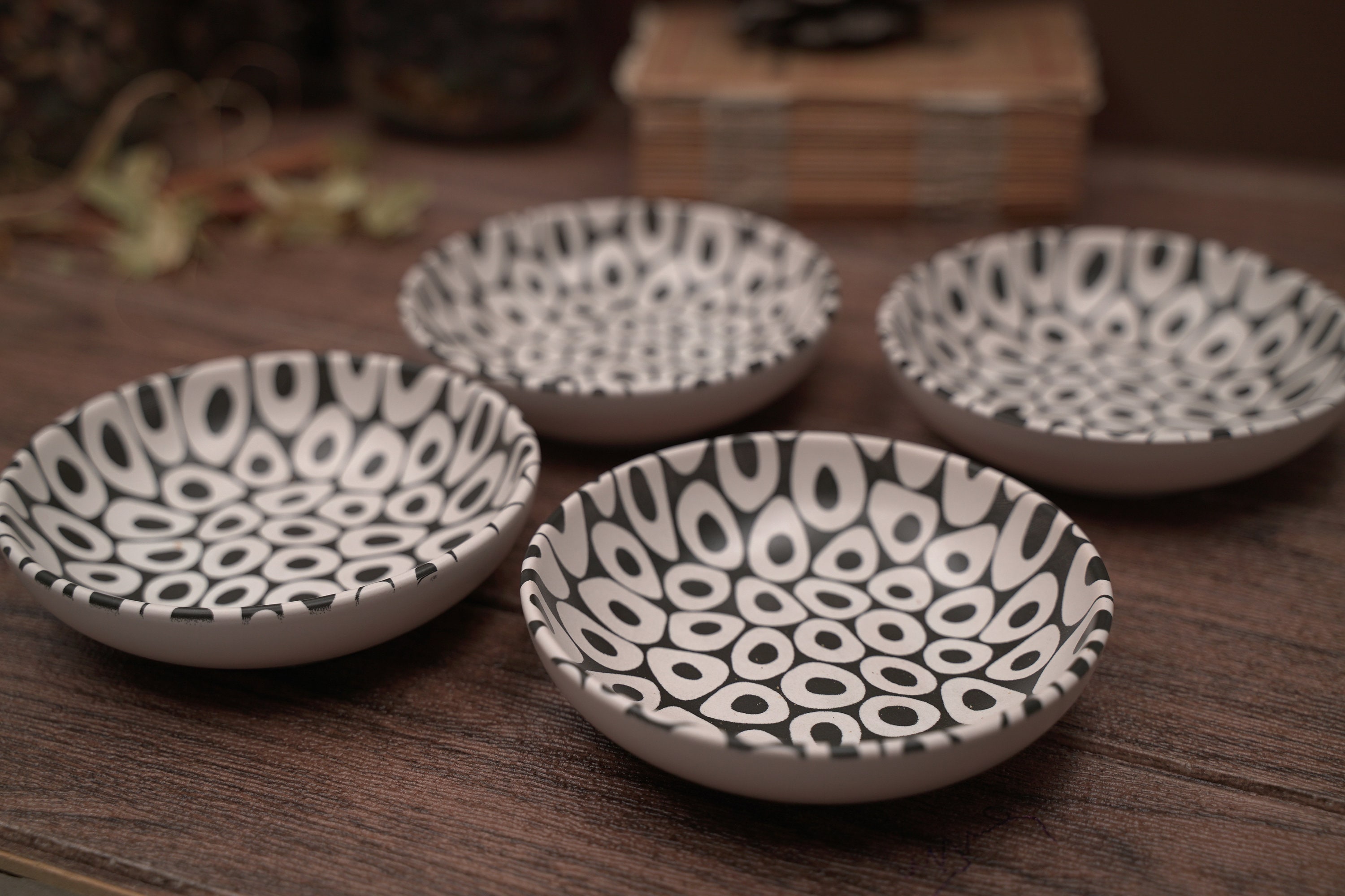 Ceramic Bowls Set of 4, Handmade Ceramic Bowl Set With Unique Design ...
