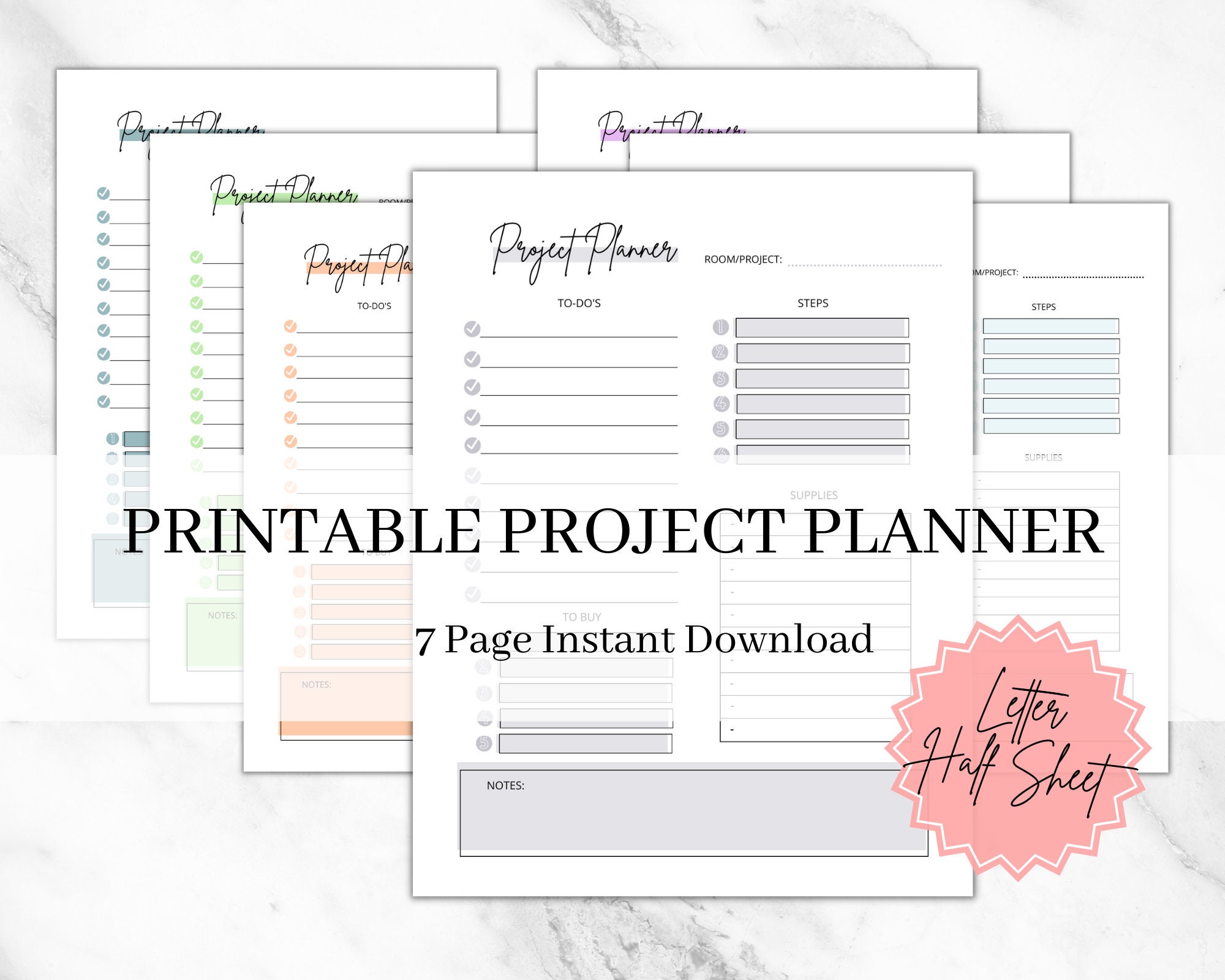 Project Planner Printable, Digital Planner, DIY Planner, PDF, DIY ...
