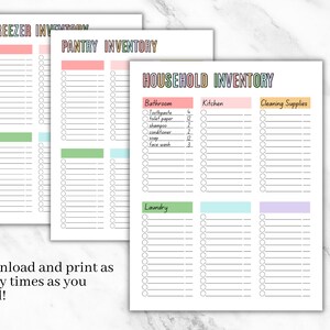 Printable Home Inventory Bundle, Freezer Inventory, Pantry Inventory ...