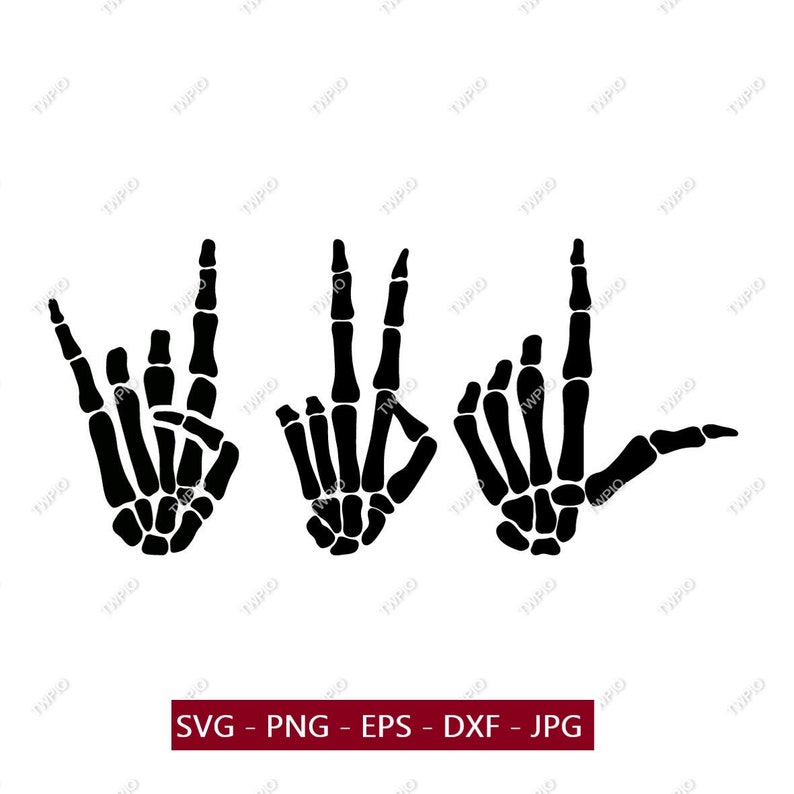 Creepy Skeleton Hands Trio Instant Download SVG PNG EPS - Etsy