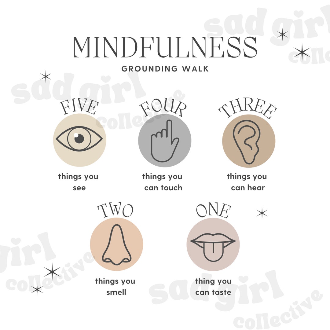 Mindfulness Meditative Grounding Walk Graphic Digital Print Mental ...