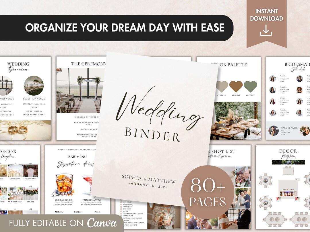 The Ultimate Wedding Day Binder Template, Wedding Organizer Binder ...
