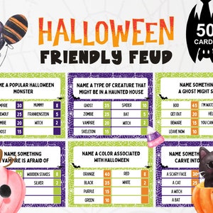 Halloween Friendly Feud Game | Printable Halloween Game | Fun Halloween ...