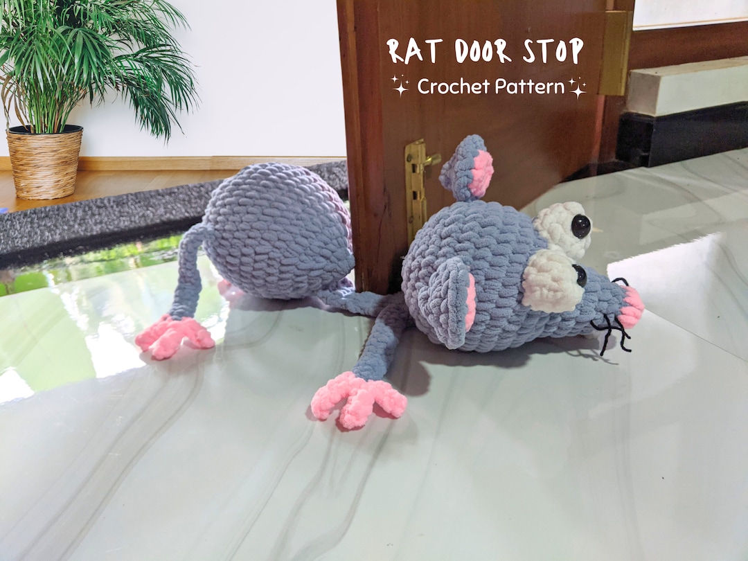 Rat Door Stop, Crochet Door Stop, Door Stopper, Easy Crochet Rat ...