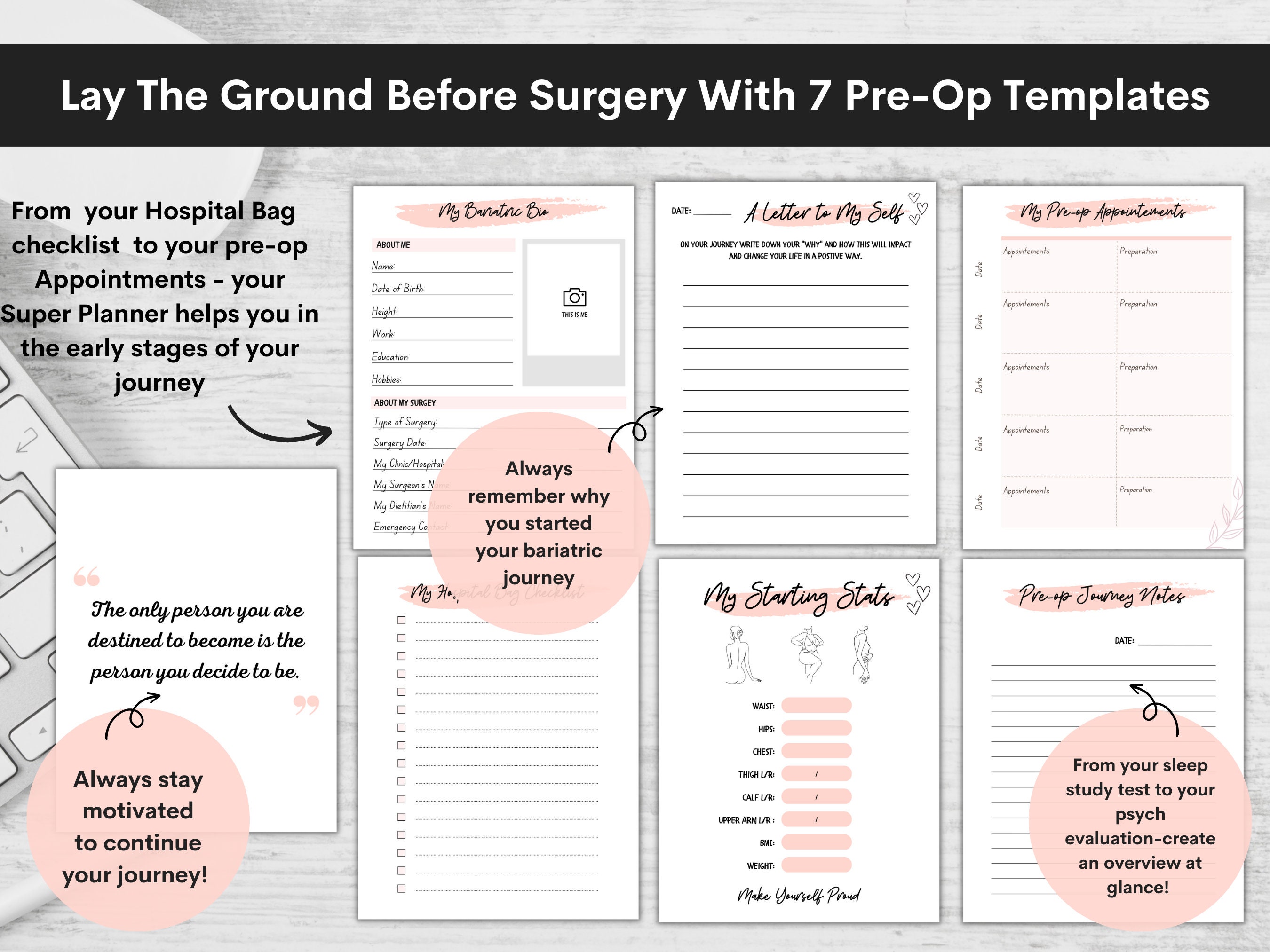 Bariatric Surgery Planner: Pre & Post-op Weight Loss Tracker (printable ...
