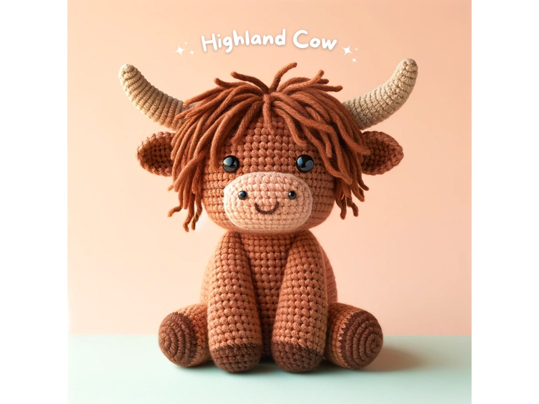 Highland Cow Häkelanleitung Amigurumi-Kuh-Muster Bauernhoftier ...