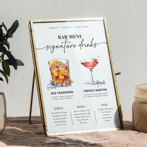 Signature Drink Sign - Etsy