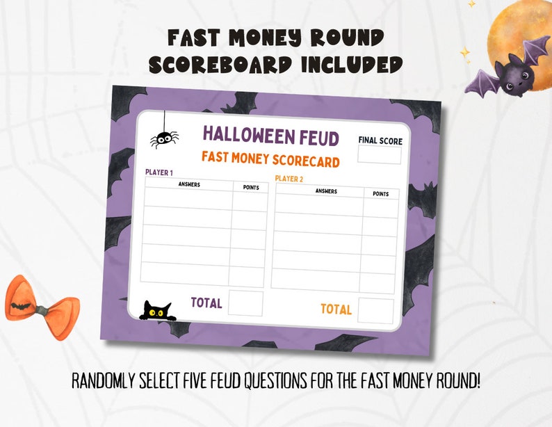 Halloween Friendly Feud Game Printable Halloween Game Fun Halloween ...